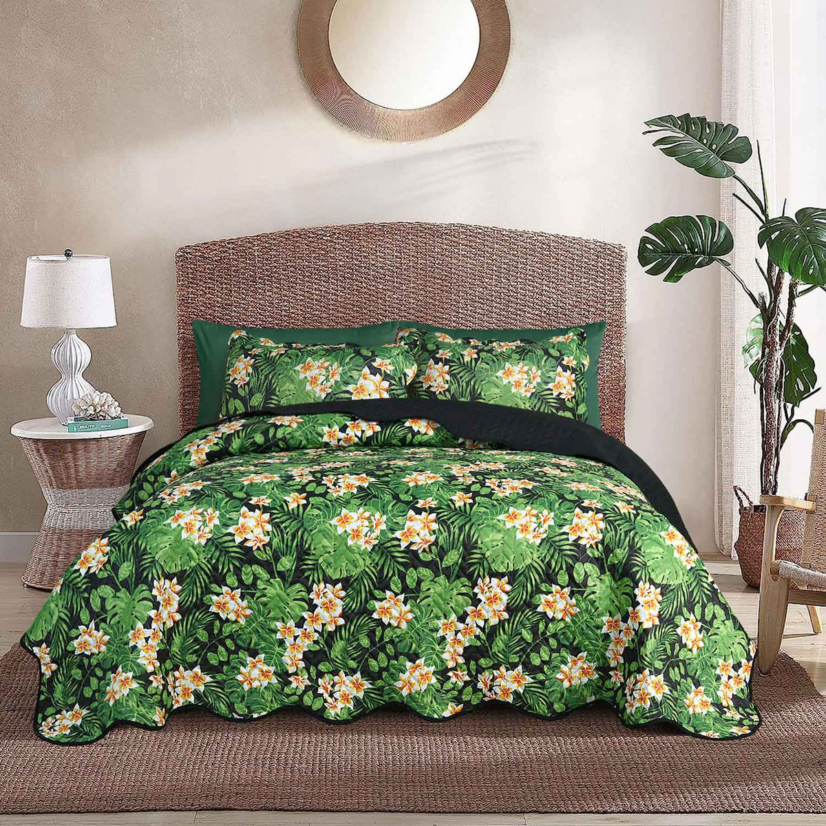 Tropical Palm Bedspread 6 pcs Set — Cotton Passion