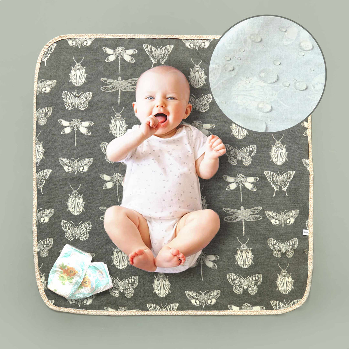 Bug Safari Baby Diaper Changing Sheet — Cotton Passion