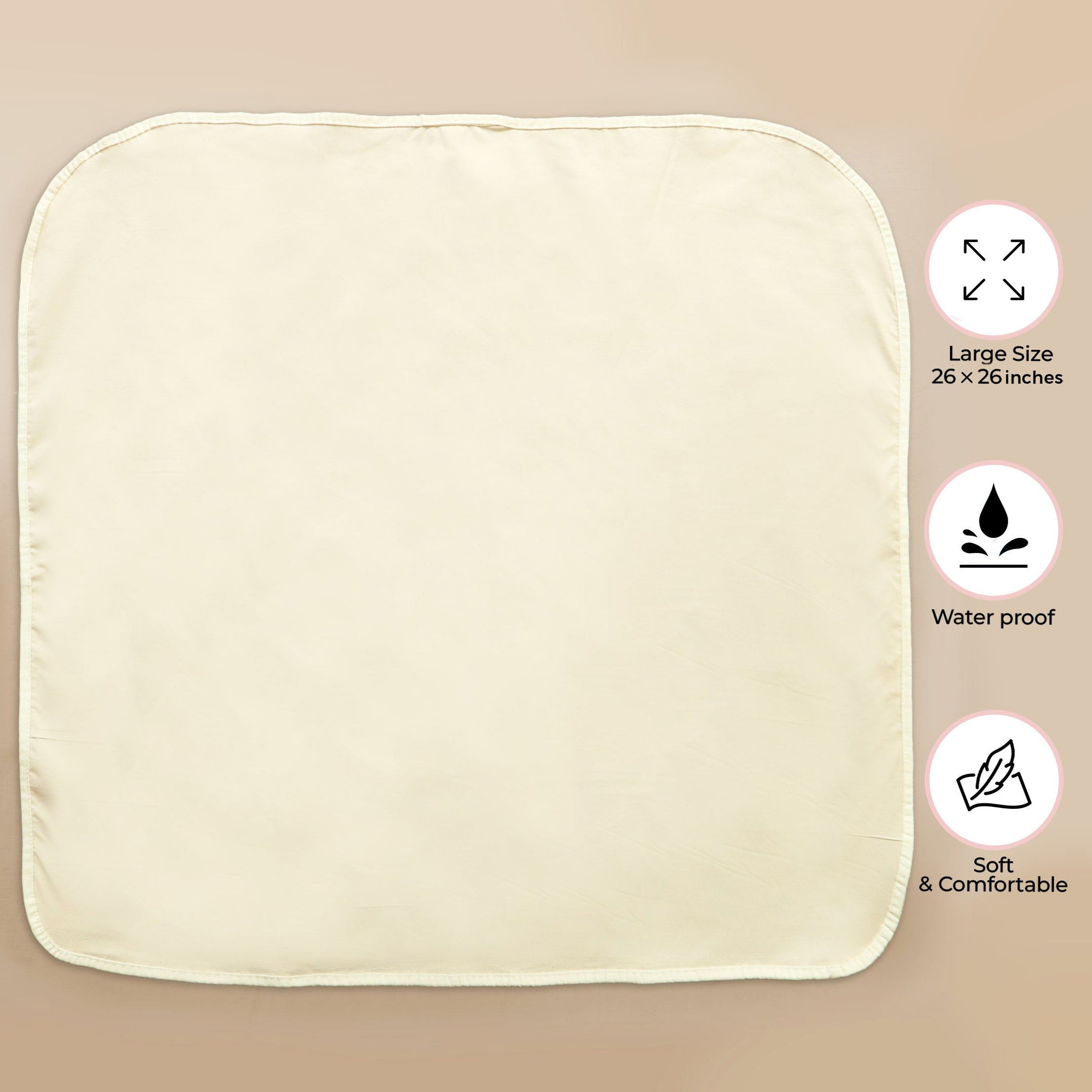 Plain Beige Baby Diaper Changing Sheet — Cotton Passion