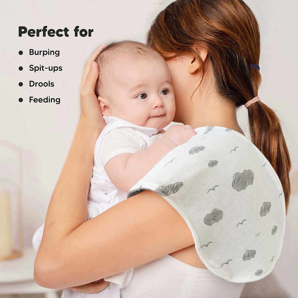Sky Whisper Baby Burp Cloth — Cotton Passion